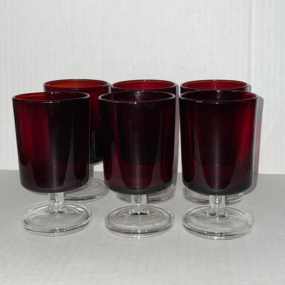 Vintage | Dining | Ruby Red Luminarc Glasses Made In France Vintage ...